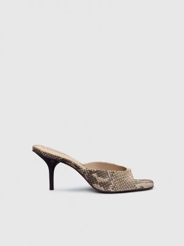 REFORMATION Clementine Heeled Mule Sandal - Brown