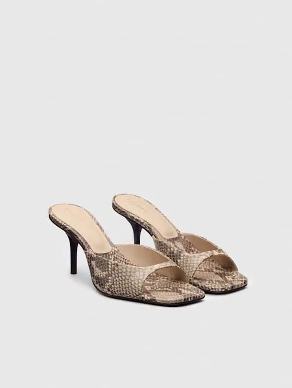 REFORMATION Clementine Heeled Mule Sandal - Brown