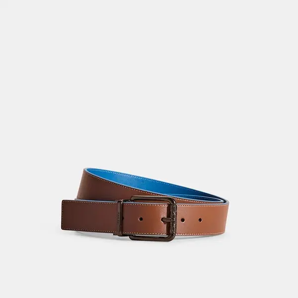 COACH Restored Roller Buckle Cut-to-size Reversible Belt, 38mm - Saddle/pacific
