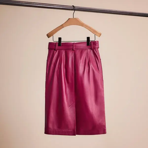 COACH® Restored Belted Leather Skirt