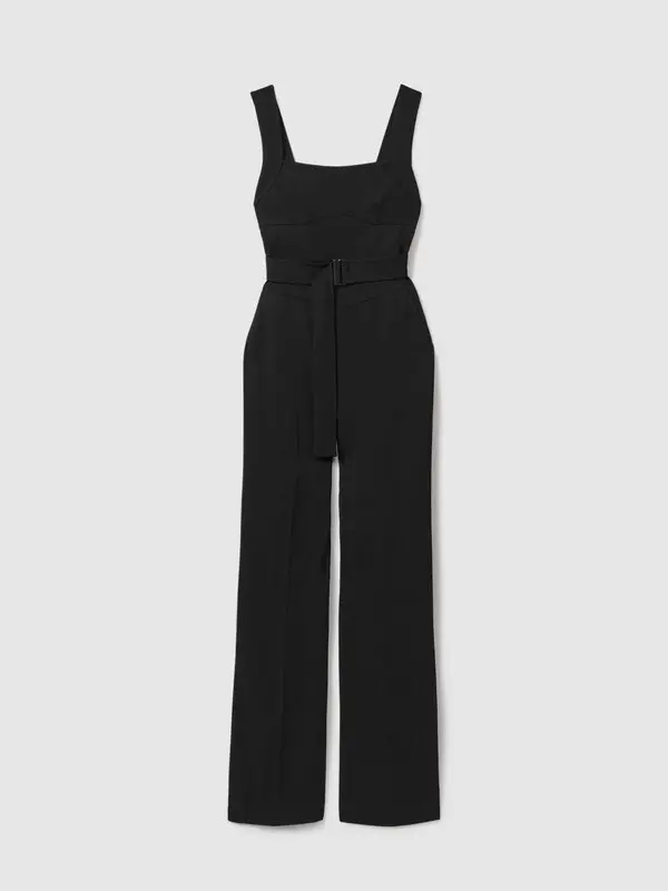 REISS Kim Cross-back Belted Jumpsuit