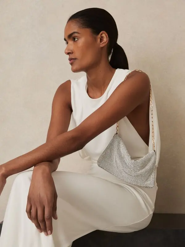 REISS Soho Embellished Chainmail Shoulder Bag