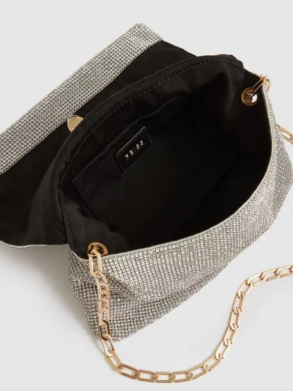 REISS Soho Embellished Chainmail Shoulder Bag