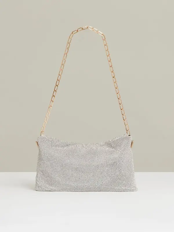 REISS Soho Embellished Chainmail Shoulder Bag