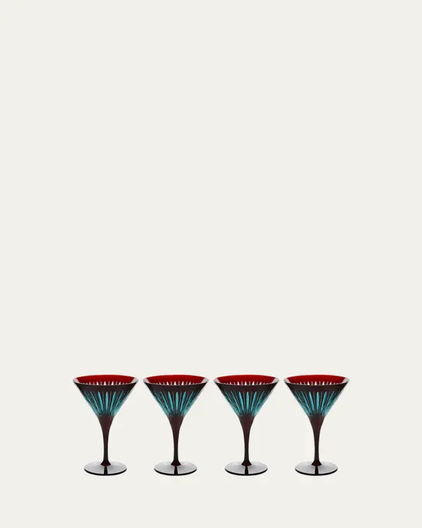 L'Objet Prism Martini Glasses, Set Of 4 - Redblu