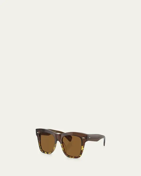 Oliver Spencer Ms. Oliver Square Sunglasses - Dark Brown