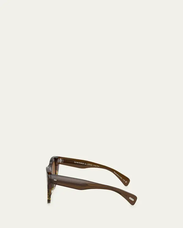 Oliver Spencer Ms. Oliver Square Sunglasses - Dark Brown