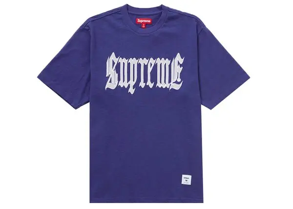 Supreme Old English Short Sleeve Top - Washed Navy Blue