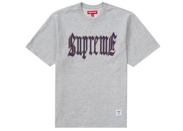Supreme Old English Short Sleeve Top - Heather Grey