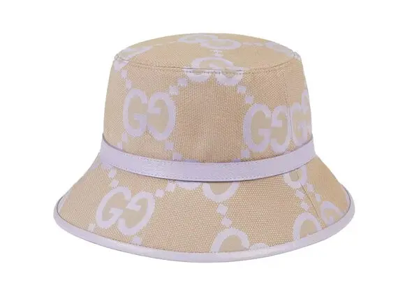 Gucci Jumbo Gg Bucket Hat - Beige/lilac