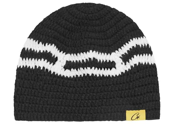 CORTEIZ Big Crochet Beanie - Black/white