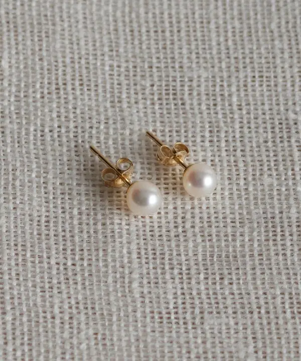 Jenni Kayne Small Loren Pearl Studs - Yellow