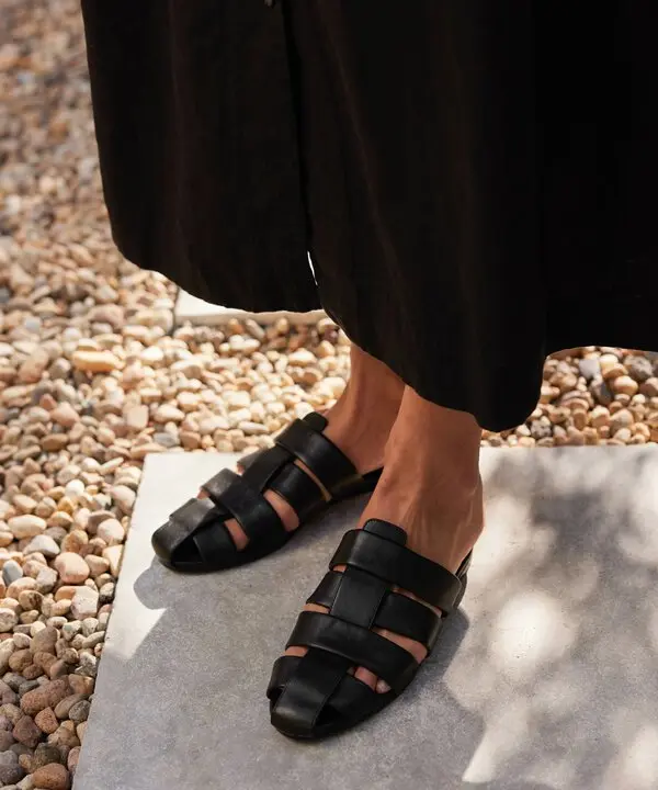 Jenni Kayne Leather Camilla Mule - Black