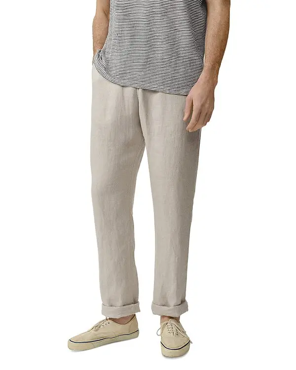 ALEX CRANE Bo Linen Regular Fit Drawstring Pants - Bone