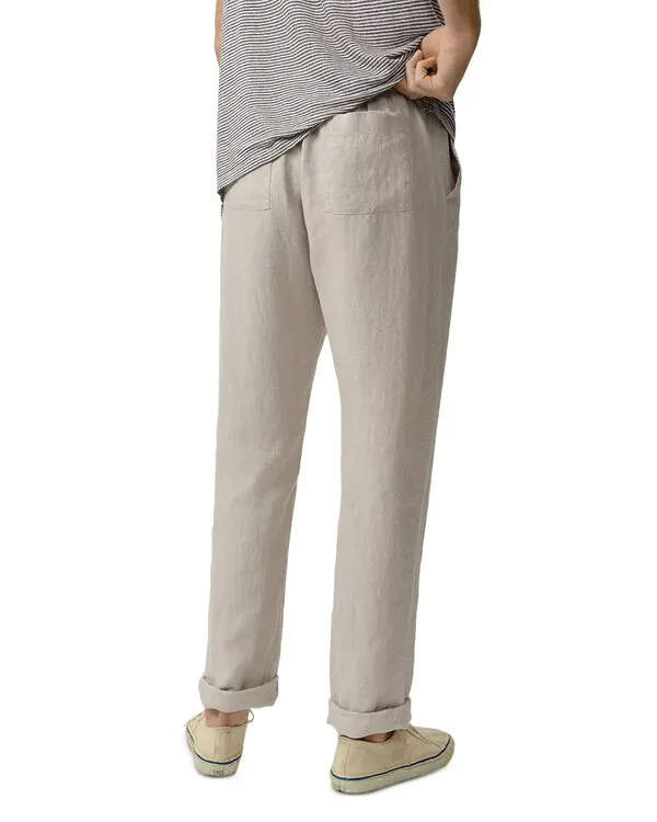ALEX CRANE Bo Linen Regular Fit Drawstring Pants - Bone