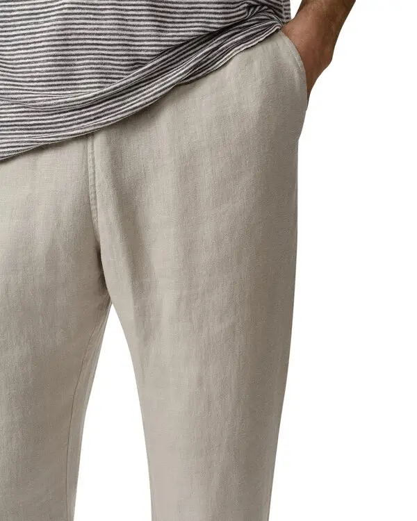 ALEX CRANE Bo Linen Regular Fit Drawstring Pants - Bone