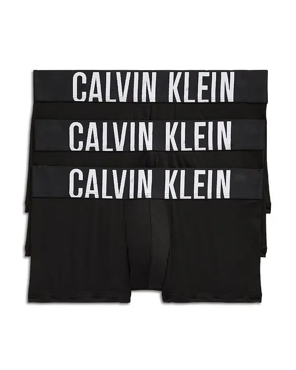 Calvin Klein Intense Power Logo Waistband Micro Low Rise Trunks, Pack Of 3 - Black
