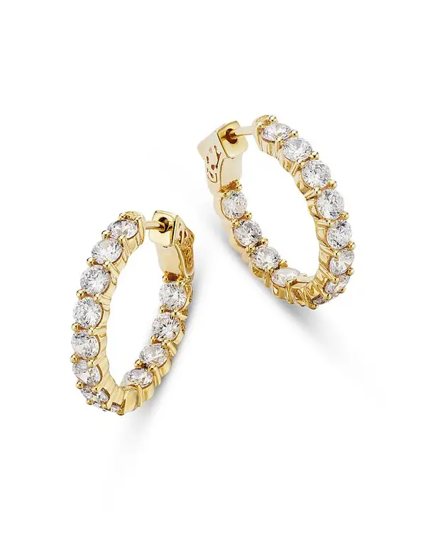 Bloomingdale'S Diamond Inside Out Hoop Earrings In 14k Yellow 3.60 Tcw - Gold
