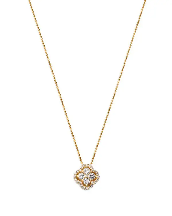 Bloomingdale'S Diamond Clover Pendant Necklace, 0.75 Tcw - Gold