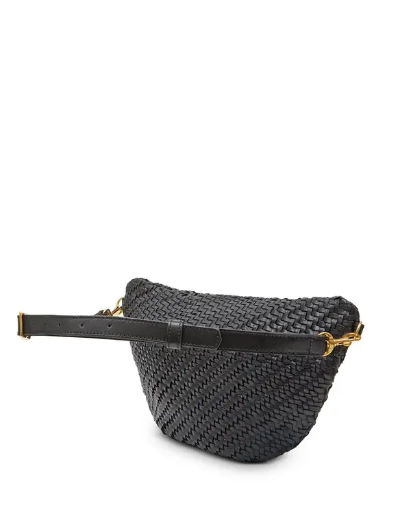 Clare V. Grande Fanny Woven Leather Belt Bag - Black