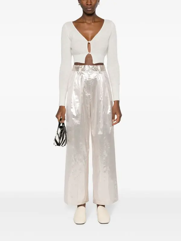 FORTE_FORTE Metallic Straight Trousers