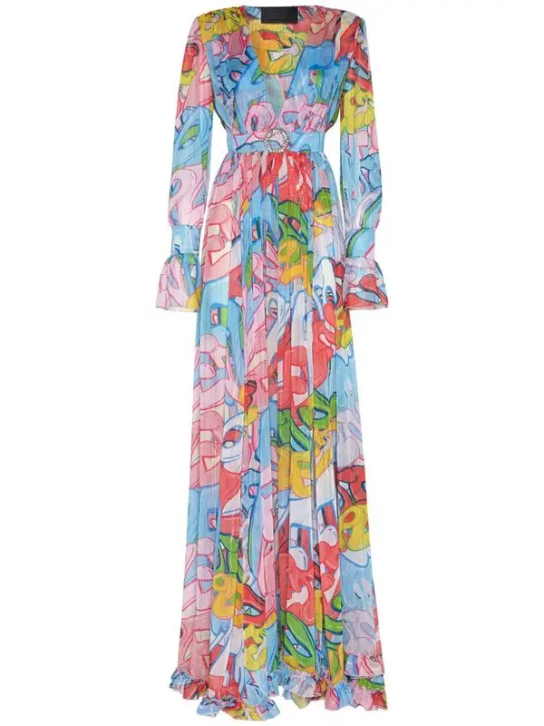 Philipp Plein Bombing Graffiti-print Maxi Dress