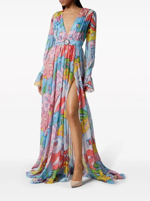 Philipp Plein Bombing Graffiti-print Maxi Dress