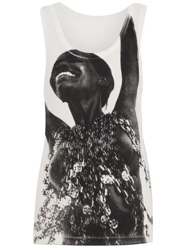 Rabanne Photograph-print Tank Top - White