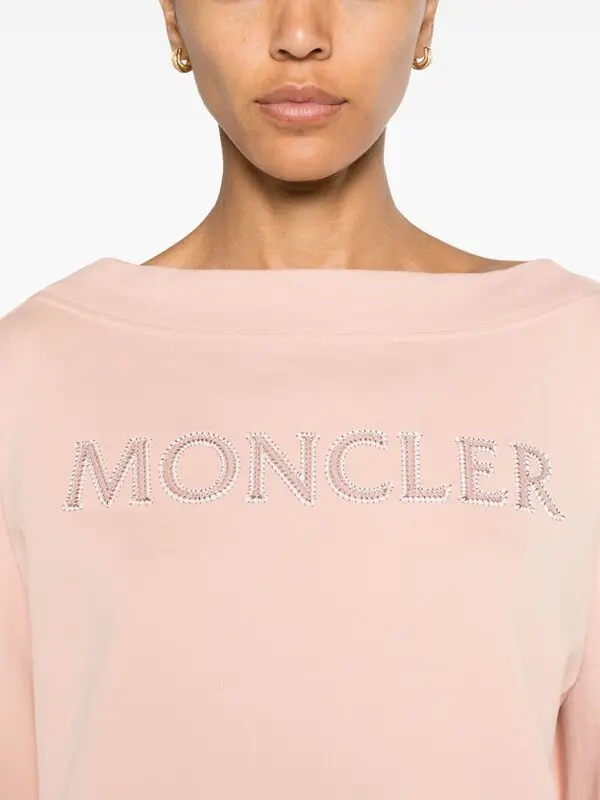 Moncler Logo-appliqué Boat-neck Sweatshirt