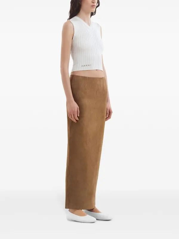 Marni Pencil Suede Maxi Skirt