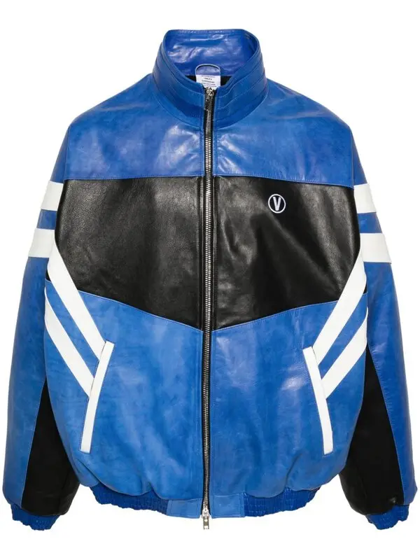 Vetements Logo-embroidered Leather Jacket