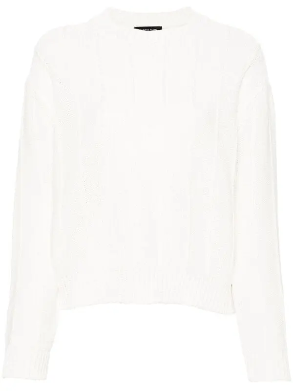 Fabiana Filippi Crew-neck Ribbed-knit Jumper - White