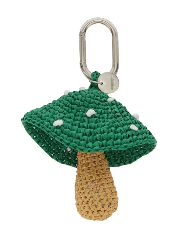 JIL SANDER Woven Raffia Mushroom Charm