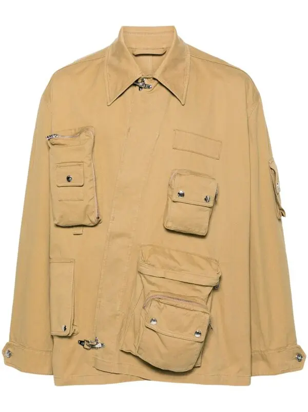 LANVIN X Future Crossed Front Cotton Utility Jacket - Neutrals