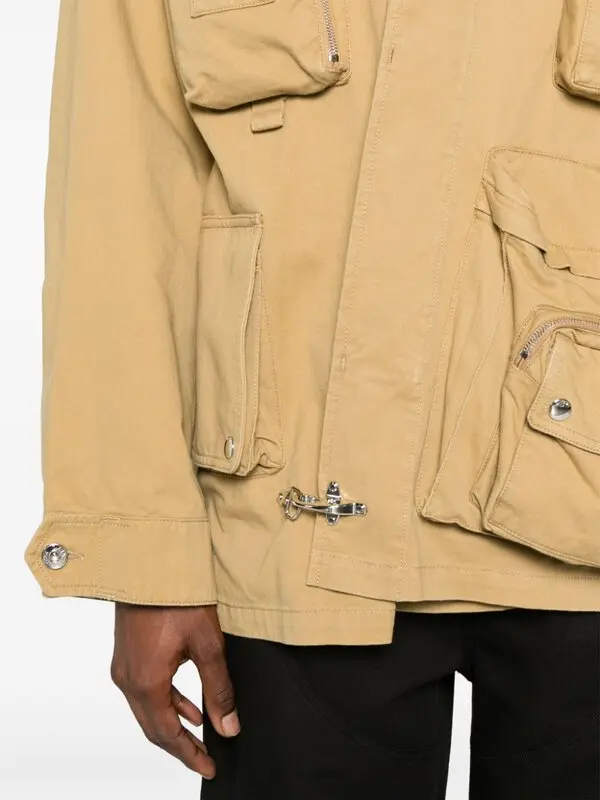 LANVIN X Future Crossed Front Cotton Utility Jacket - Neutrals