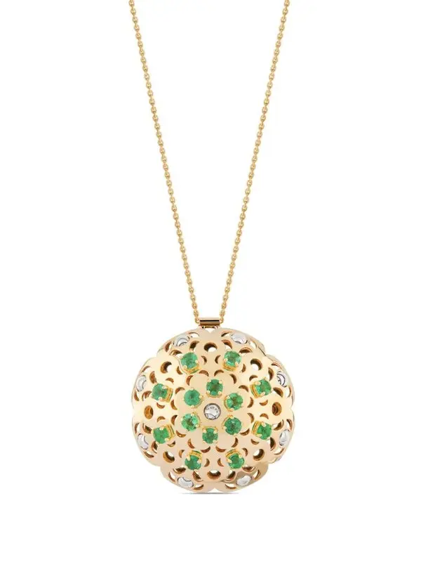 OFFICINA BERNARDI 18kt Yellow Damasco Emerald Necklace - Gold