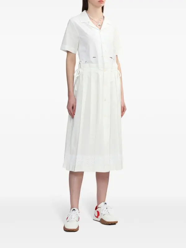 MARINE SERRE Embroidered Cotton Midi Dress