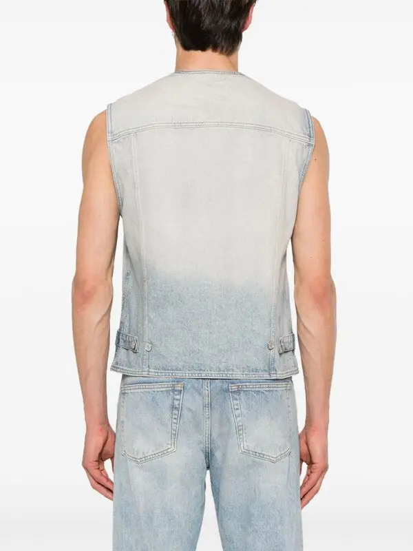 COURREGES Logo-embroidered Denim Vest