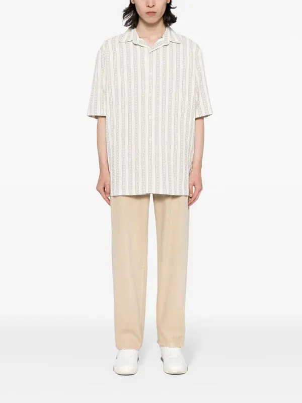 Off-White Arrows-print Striped Shirt - Neutrals
