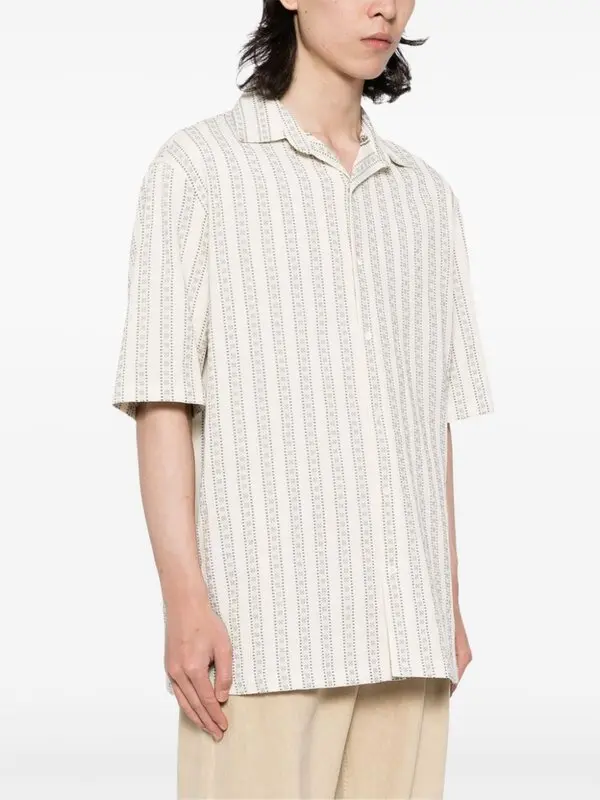 Off-White Arrows-print Striped Shirt - Neutrals