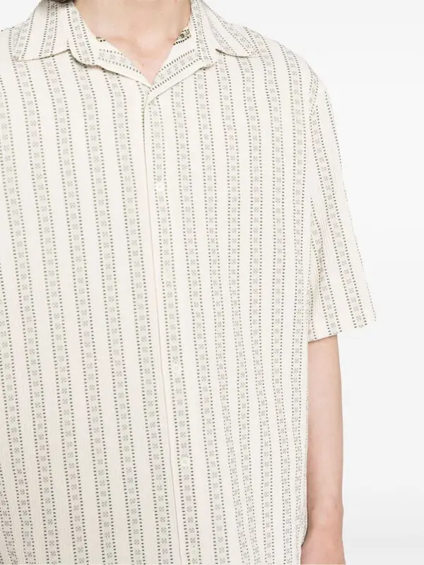 Off-White Arrows-print Striped Shirt - Neutrals