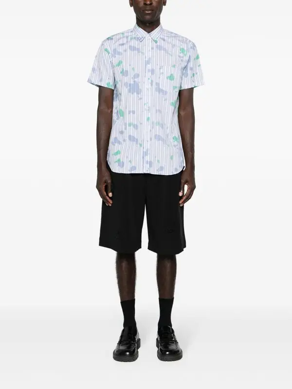 Comme Des Garçons Halo-stripe Cotton Shirt
