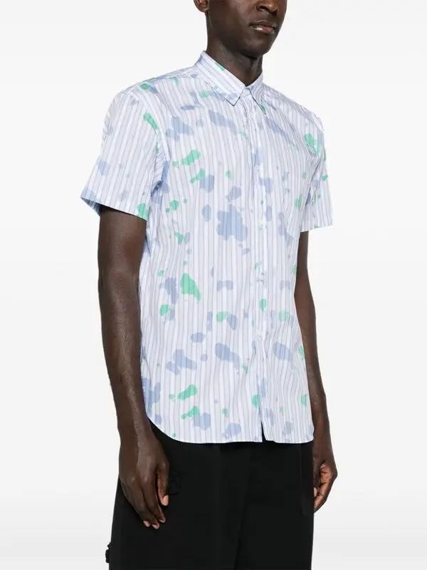 Comme Des Garçons Halo-stripe Cotton Shirt