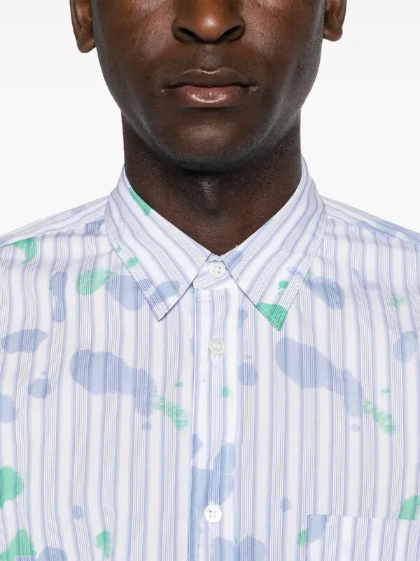 Comme Des Garçons Halo-stripe Cotton Shirt
