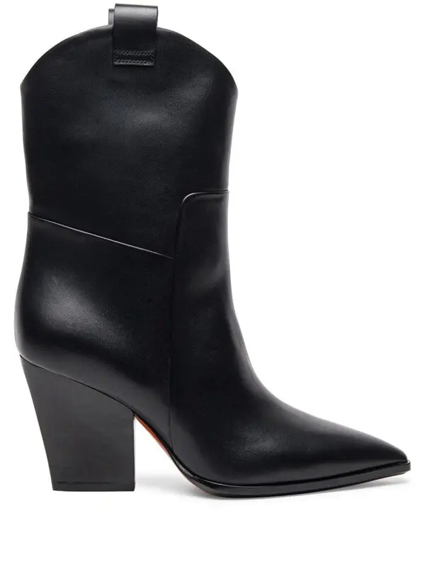 Santoni Leather Ankle Boots