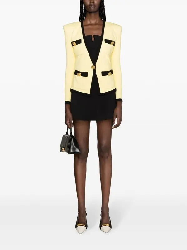 Balmain Collarless Crepe Blazer