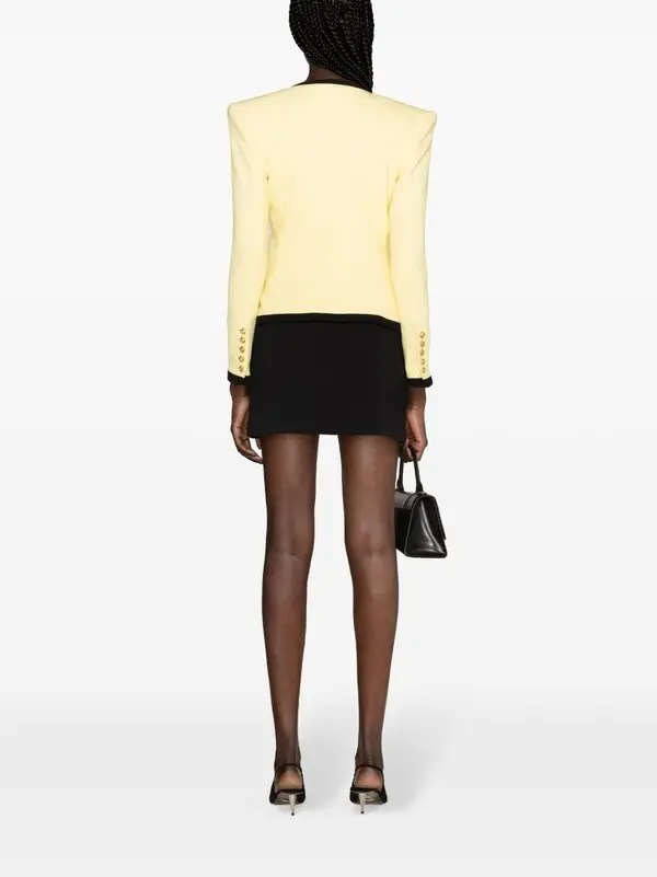 Balmain Collarless Crepe Blazer