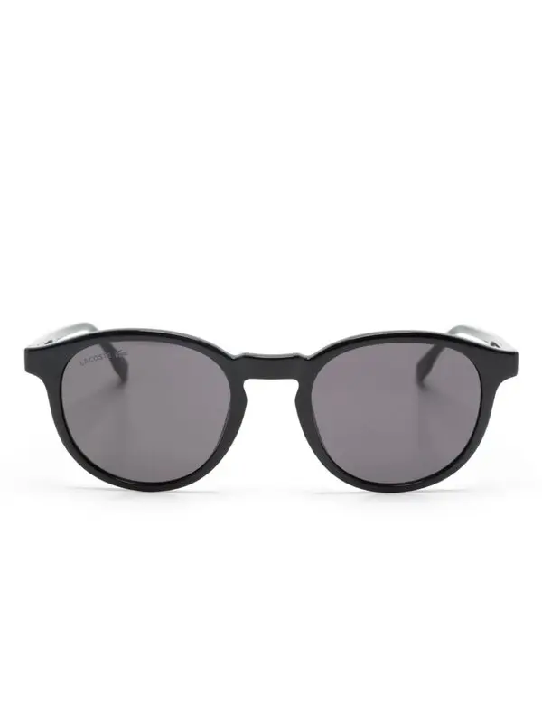 Lacoste Logo-engraved Round-frame Sunglasses - Black