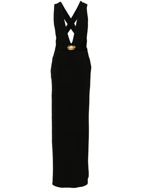 TOM FORD Plunging-neck Sleeveless Gown - Black