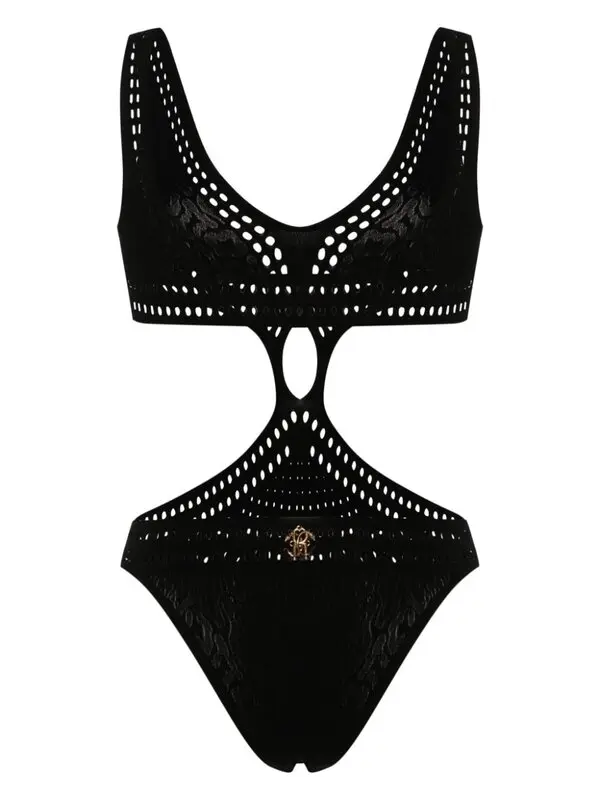 Roberto Cavalli Cut-out Openwork Swimsuit